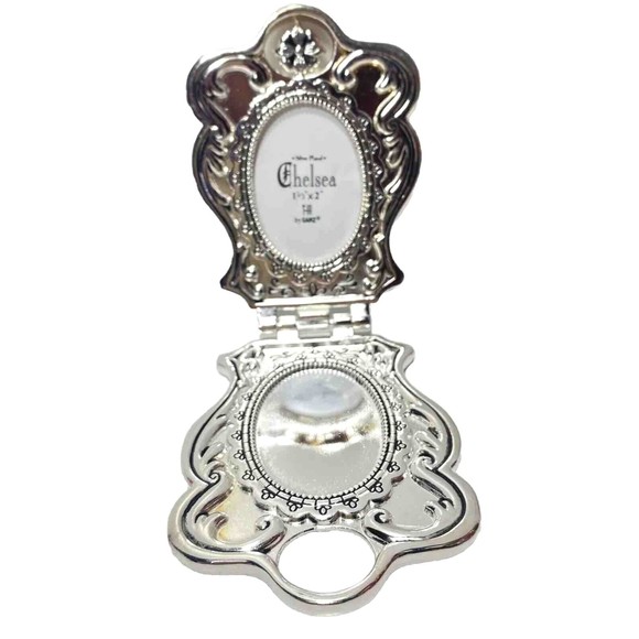 GANZ | Accents | Vintage Silver Plated Compact Photo Frame Foldable ...